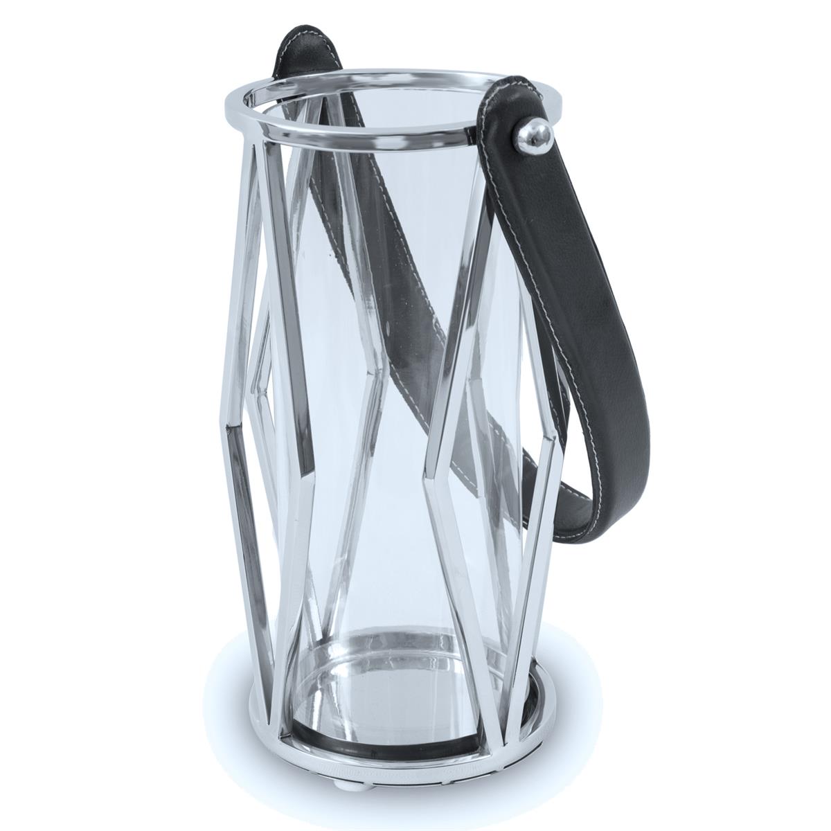 Felinar decorativ, 26 cm, Inox/Sticla, Argintiu/Transparent - eMAG.ro