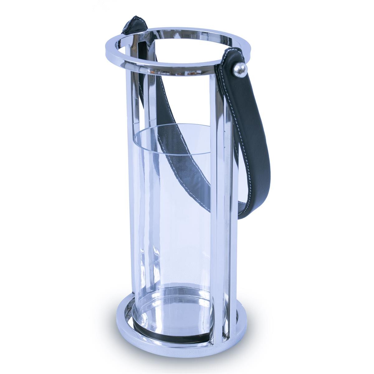 Felinar decorativ, 30 cm, Inox/Sticla, Argintiu/Transparent - eMAG.ro