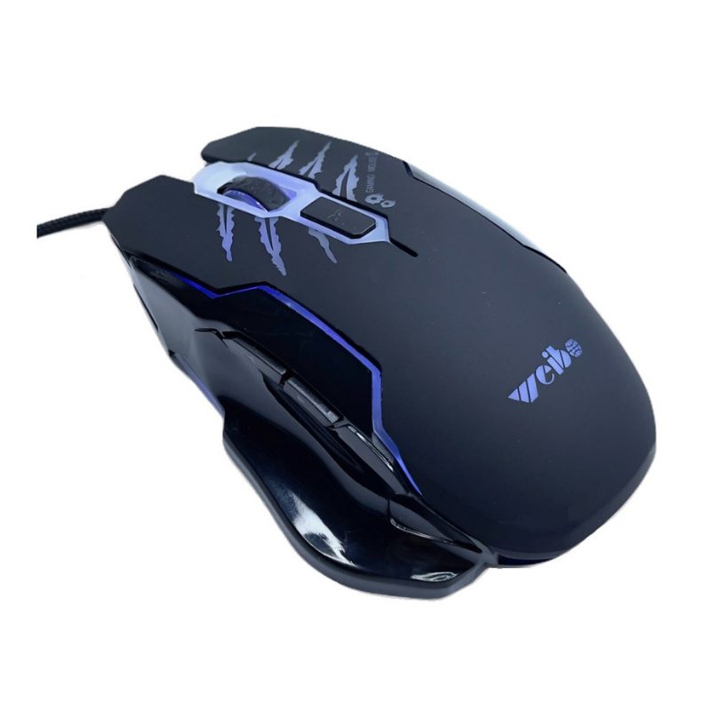 Mouse cu fir pentru gaming, Weibo, USB 2.0, Lungime cablu 1,7 m, Negru ...