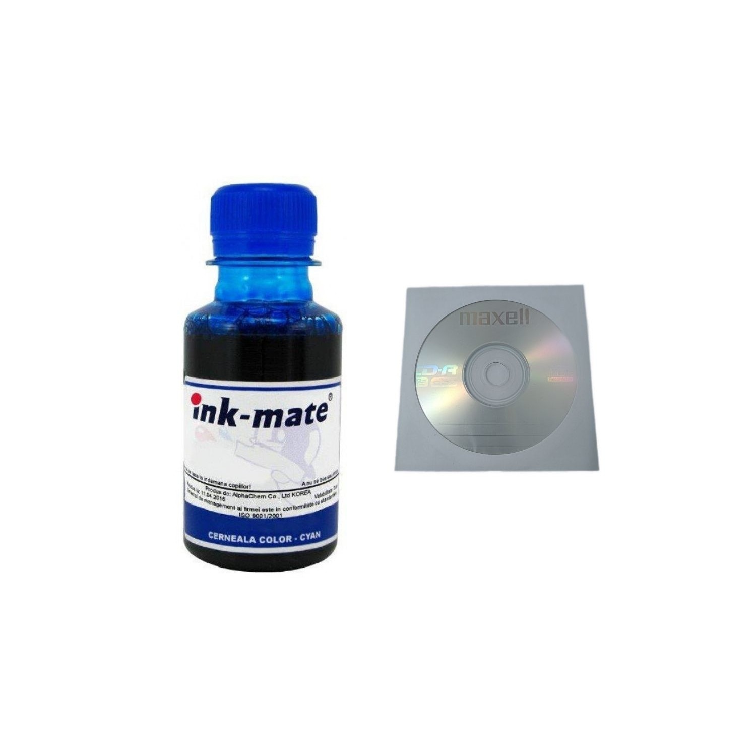 Flacon Cerneala Ink-Mate Compatibil Canon 1x100ml GI-46C Cyan, 1buc Cdr ...