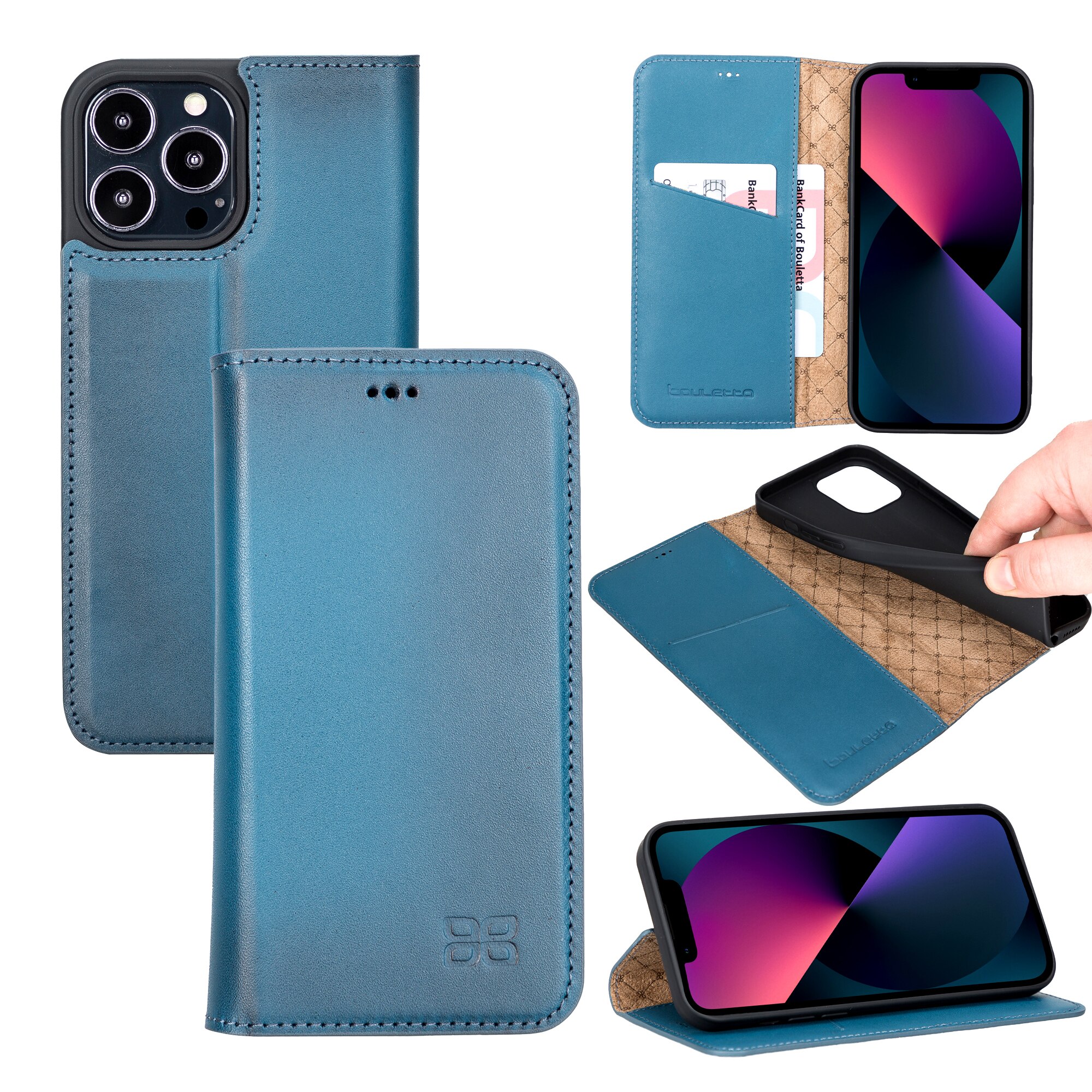Husa slim pentru iPhone 13 Pro, Bouletta Brooks, din piele naturala ...