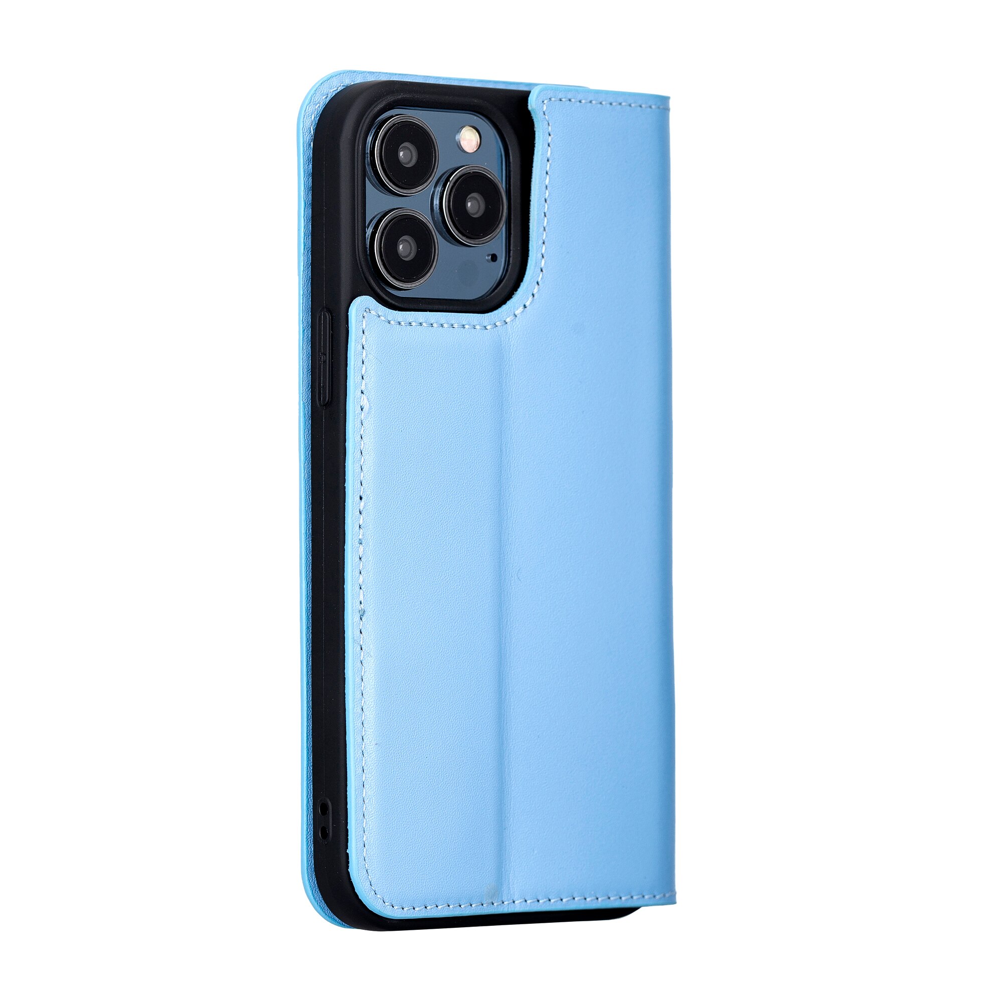 iPhone 13 Pro Max Prémium természetes bőr vékony tok, könyvtípus ...