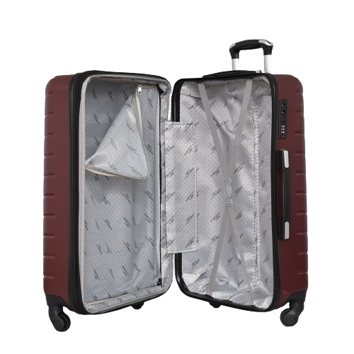 Set valize, Perfect line, ABS, 74/30/48 cm, Extender, Visiniu - eMAG.ro