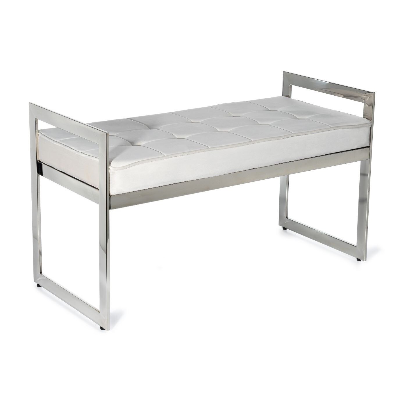 Bancheta eleganta, 97 x 50 cm, Otel inoxidabil/Material sintetic ...