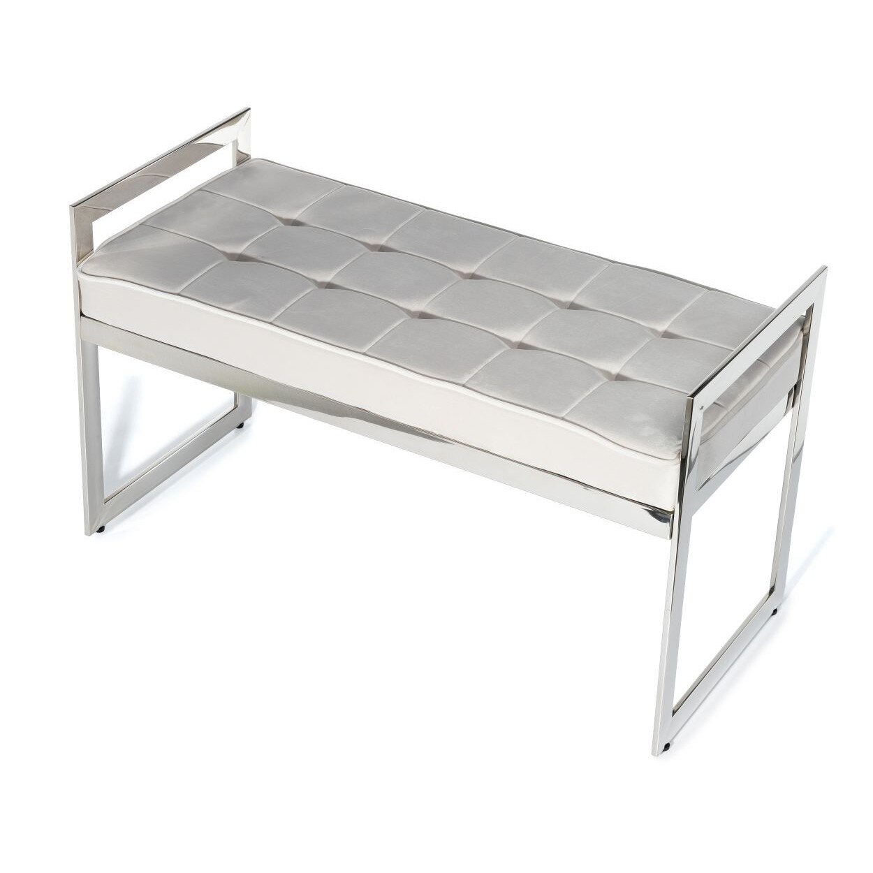 Bancheta eleganta, 97 x 50 cm, Otel inoxidabil/Material sintetic ...