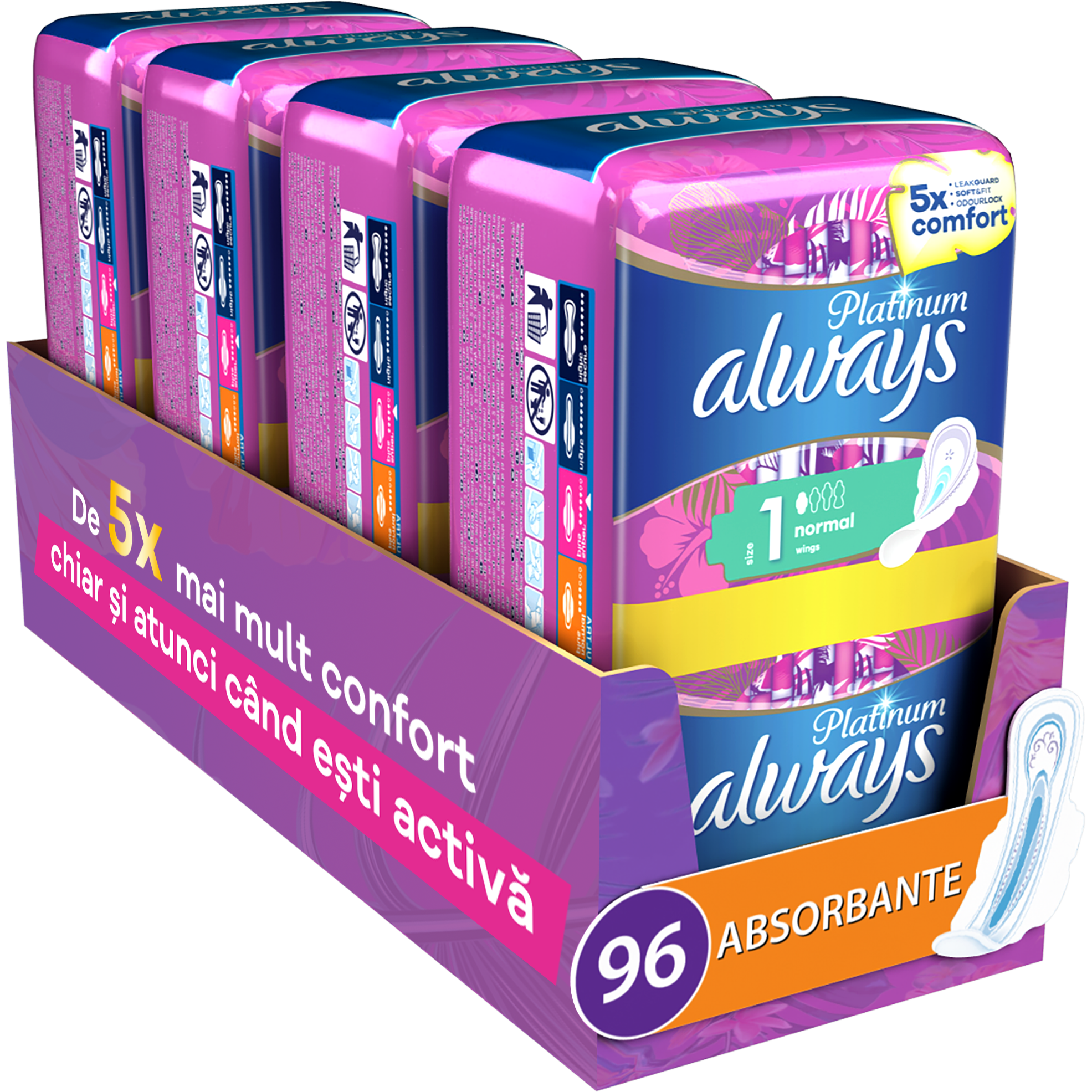 Absorbante Always Platinum Normal, 96 buc - eMAG.ro