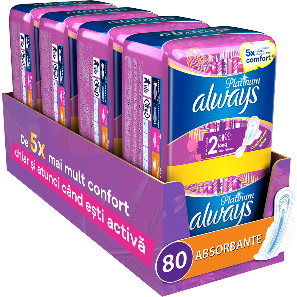 Absorbante Always Platinum Super, 80 buc - eMAG.ro