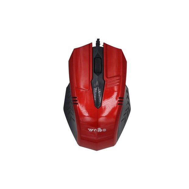 Mouse cu fir, Weibo, 3200DPI, Cablu 1.8m, Negru/Rosu - eMAG.ro