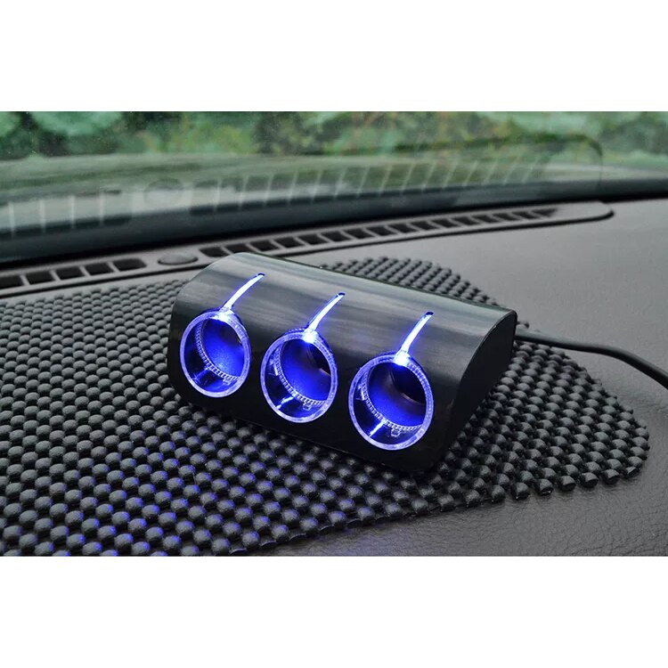 Multiplicator priza bricheta auto cu 3 iesiri 120W,12V-24V, negru - eMAG.ro