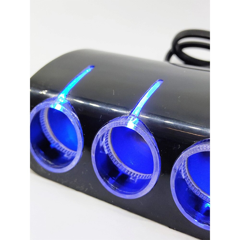 Multiplicator priza bricheta auto cu 3 iesiri 120W,12V-24V, negru - eMAG.ro