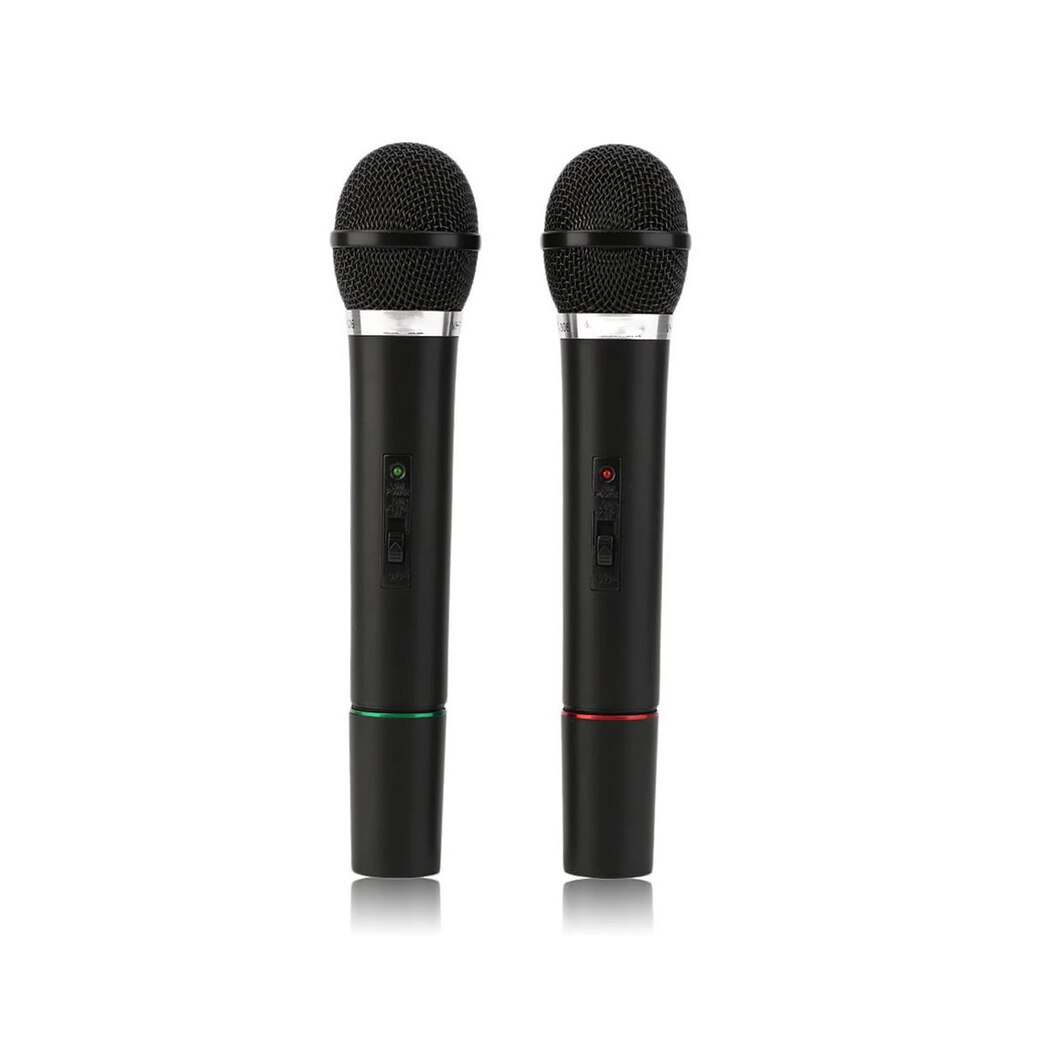 Set HYT® de 2 microfoane fara fir, wireless, karaoke, negru - eMAG.ro