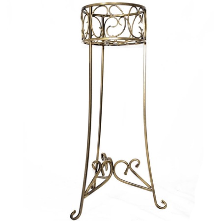 Ghiveci inalt pentru flori, Metal, Auriu - eMAG.ro