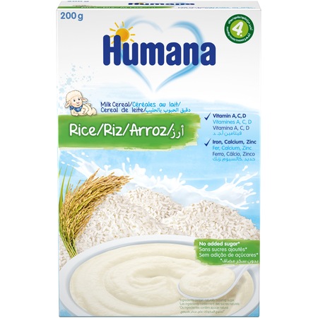 Humana gabona rizs tejjel, 200g, 4 hónapos kortól - eMAG.hu