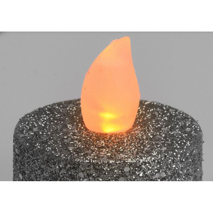 Set 4 lumanari cu LED-uri, Pe baterii, 3.5 x 2 cm, Cu sclipici ...