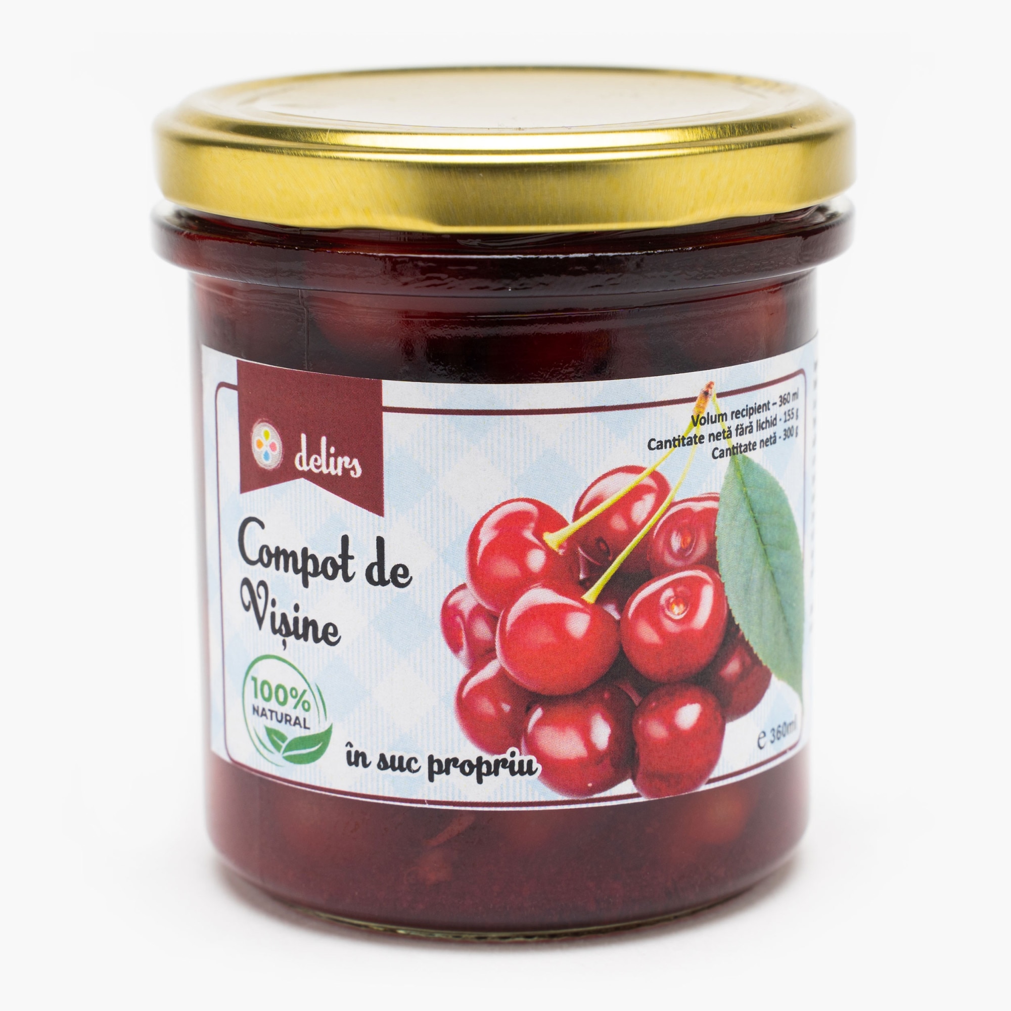 Compot de visine in suc propriu, Delirs, 360 ml - eMAG.ro