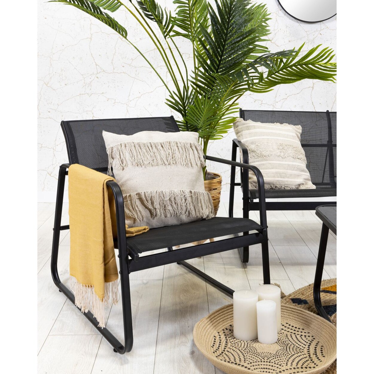 Perna stil boho, Bumbac, 45x45 cm, Roz - eMAG.ro