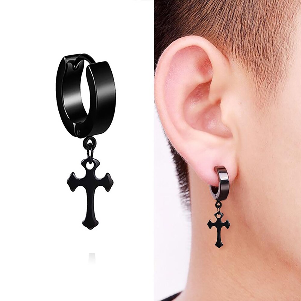 Cercel cruce gotica 4204B din otel inoxidabil, Sic Moda, Negru - eMAG.ro