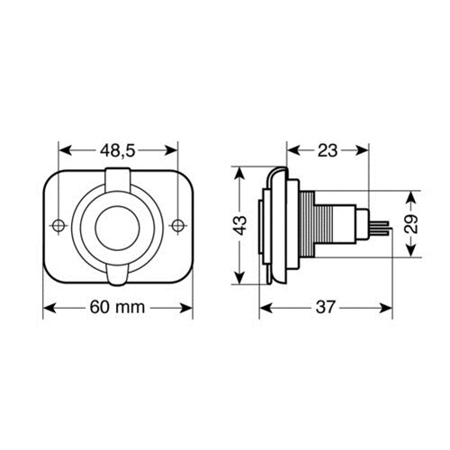 Adaptor cu capac bricheta auto, Lampa, 20A, 12/24V, 60x43 mm, Negru ...