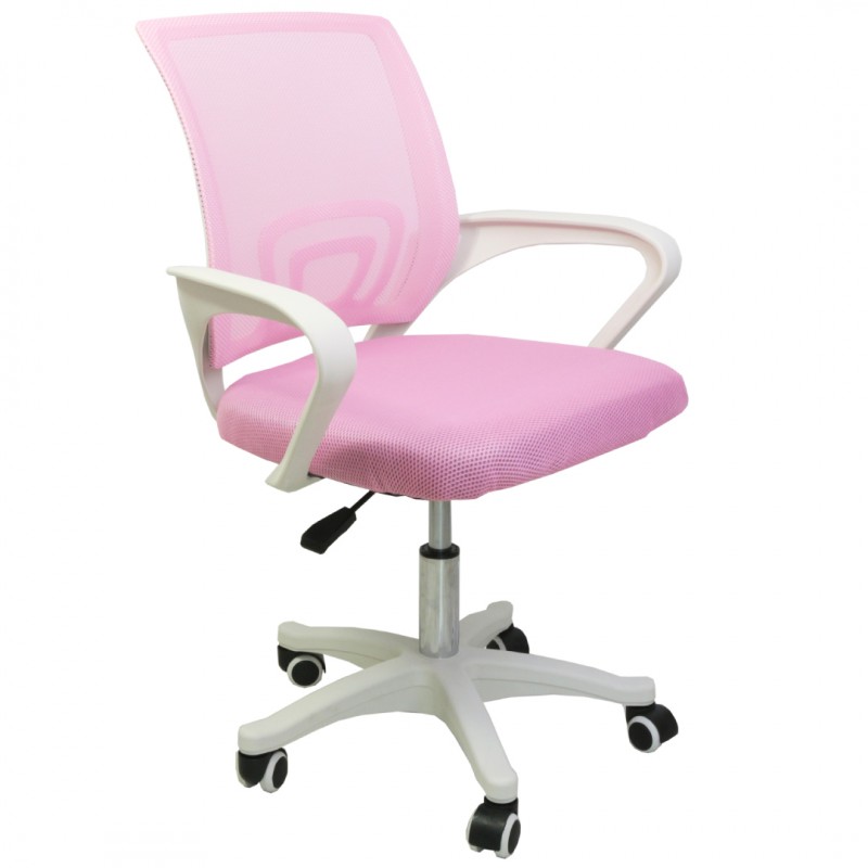 Scaun de birou, Eclara, Plasa, Roz/Alb - eMAG.ro