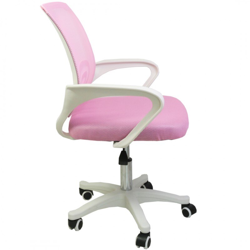 Scaun de birou, Eclara, Plasa, Roz/Alb - eMAG.ro