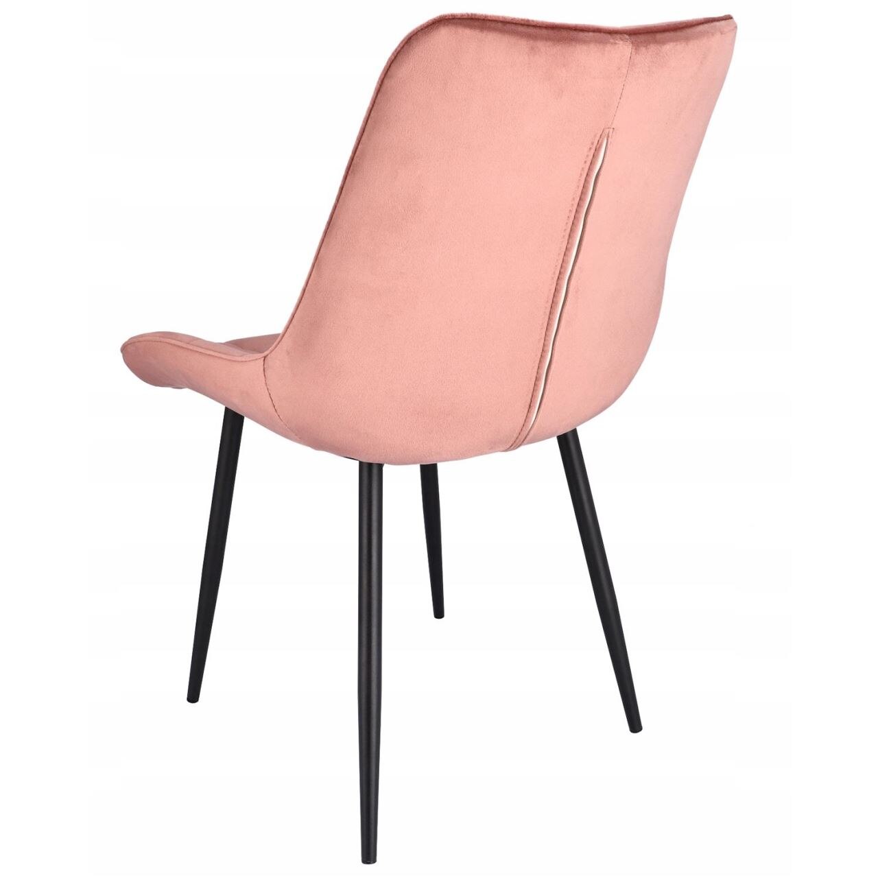 Scaun stil scandinav, metalic, catifea, roz, 53x63x83 cm, Misty - eMAG.ro