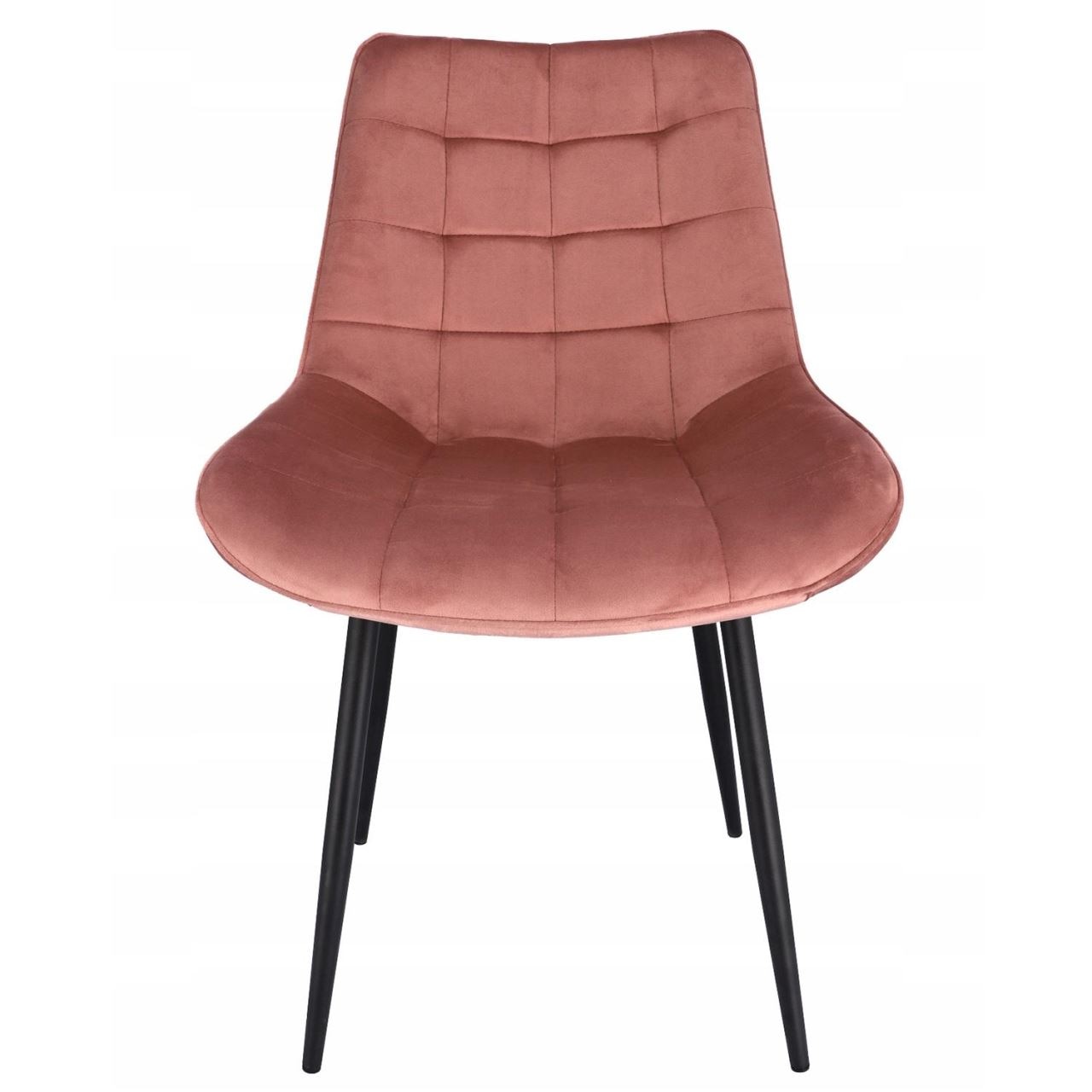 Scaun stil scandinav, metalic, catifea, roz, 53x63x83 cm, Misty - eMAG.ro