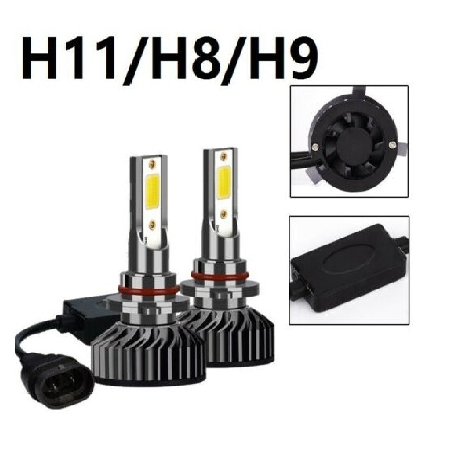 Set 2 becuri H11 LED F2 cob, Canbus, 100W, lumina alb-rece, 12.000 ...