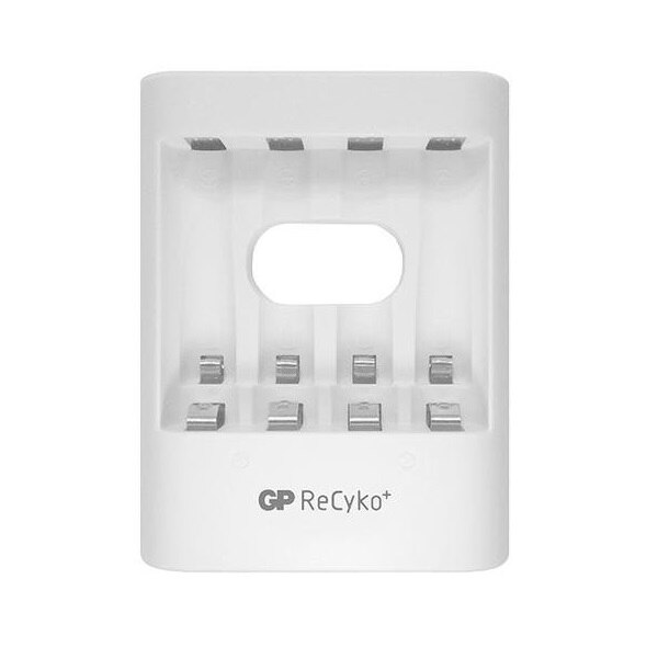 Set incarcator GP U411 cu 4 baterii AA, R6, 2000mAh si incarcator USB ...