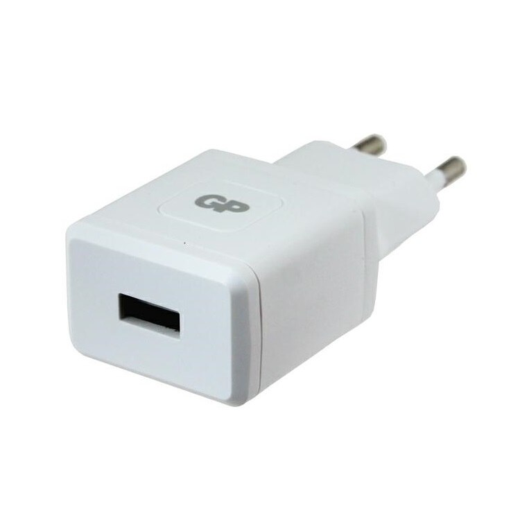Set incarcator GP U411 cu 4 baterii AA, R6, 2000mAh si incarcator USB ...
