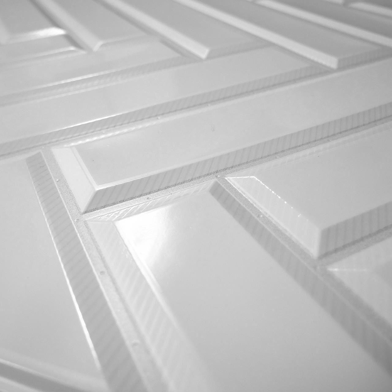 Panou decorativ, PVC, model zig-zag 3D, alb, 96x48.5cm - eMAG.ro