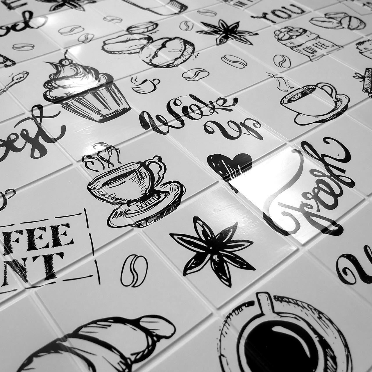 Panou decorativ, PVC, model modern, alb si negru, 96x48.5cm - eMAG.ro