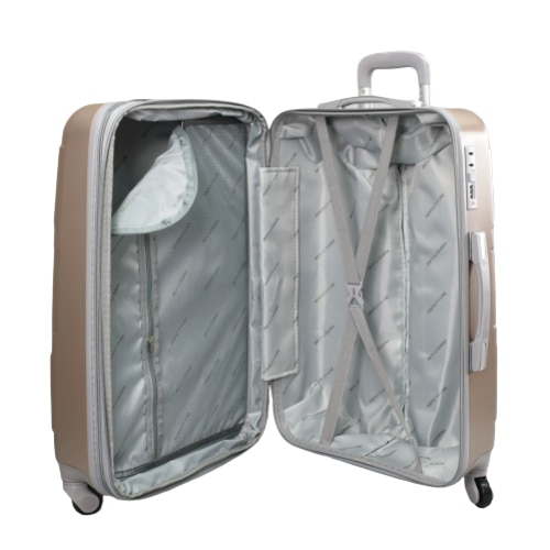 Set valize, Perfect line, ABS,, 77/30/50 cm, Extender, Bej, 3 piese ...