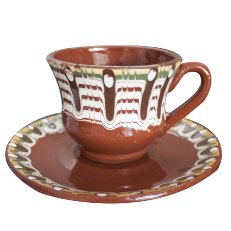 Ceasca cafea cu farfurie ceramica,lut - eMAG.ro
