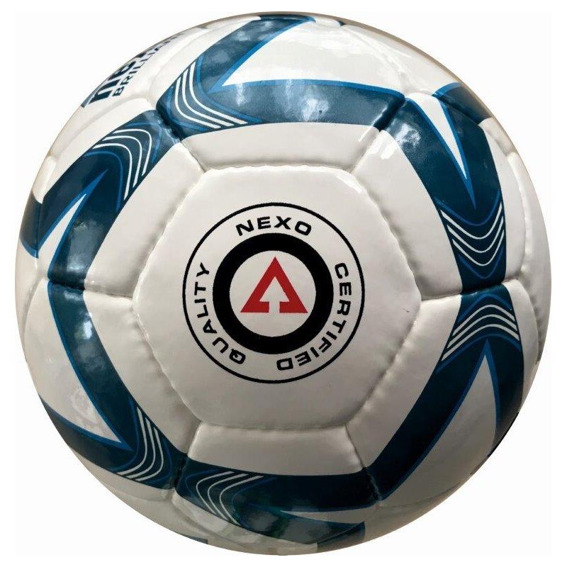 Minge fotbal NEXO Brilliant White, Alb/Albastru, Marime 4 - eMAG.ro