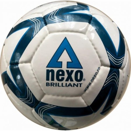 Minge fotbal NEXO Brilliant White, Alb/Albastru, Marime 4 - eMAG.ro
