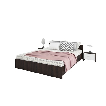 Set Pat Stefan Wenge 160 x 200 cu Saltea din spuma poliuretanica si ...