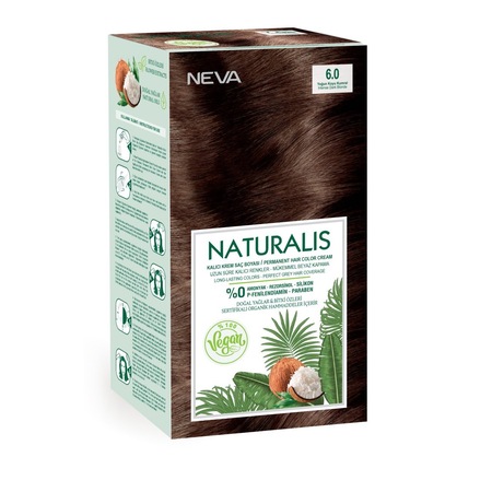 Vopsea de par vegana fara amoniac, Blond Inchis Intens 6.0, Naturalis ...
