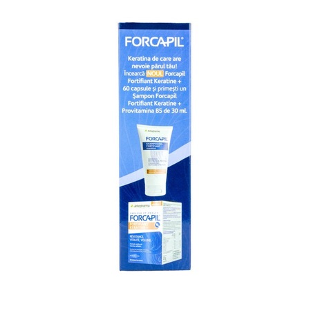 Set Forcapil Fortifiant Keratine 60 capsule si Sampon Fortifiant ...