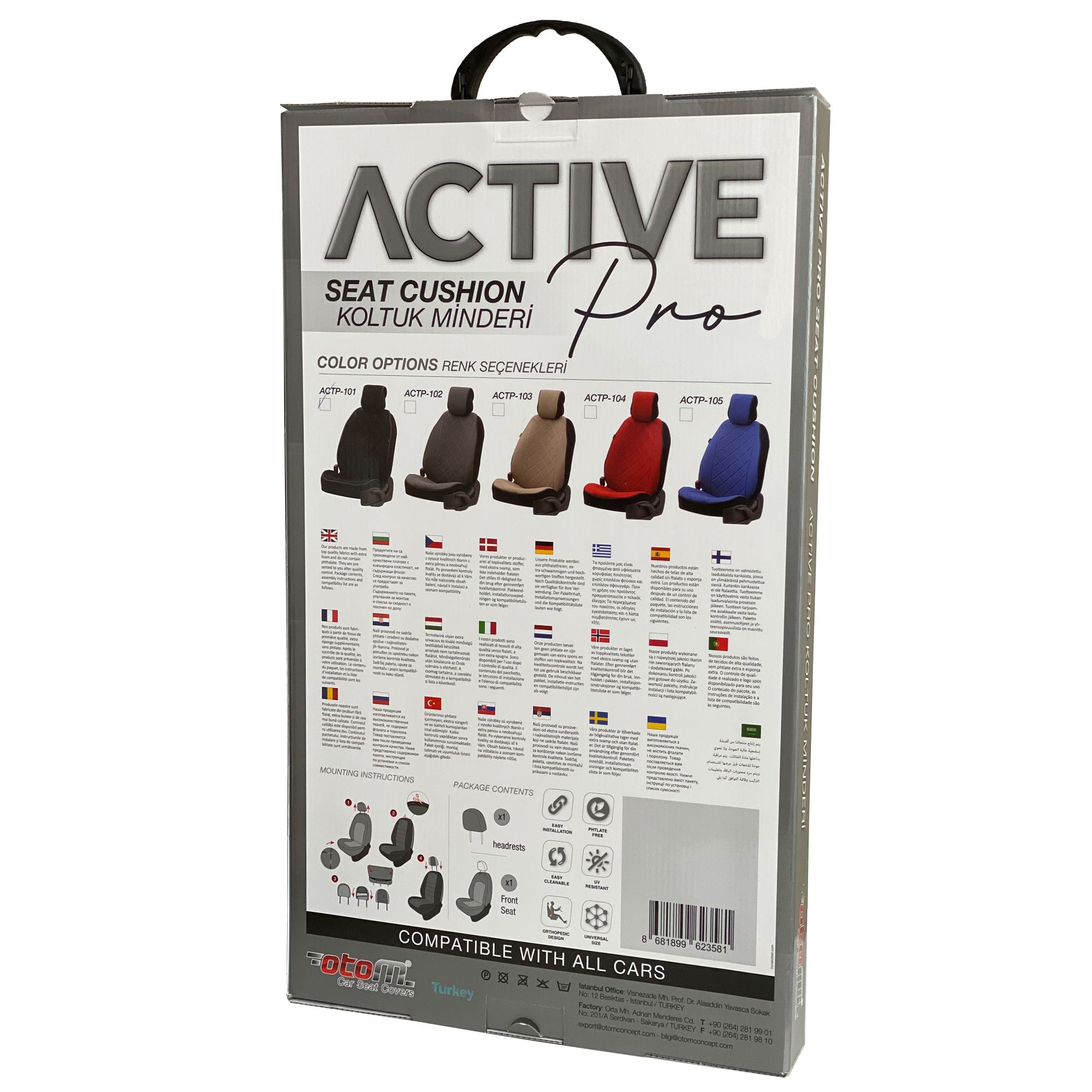 Универсален протектор за седалка Activ Pro, сив, Otom - eMAG.bg