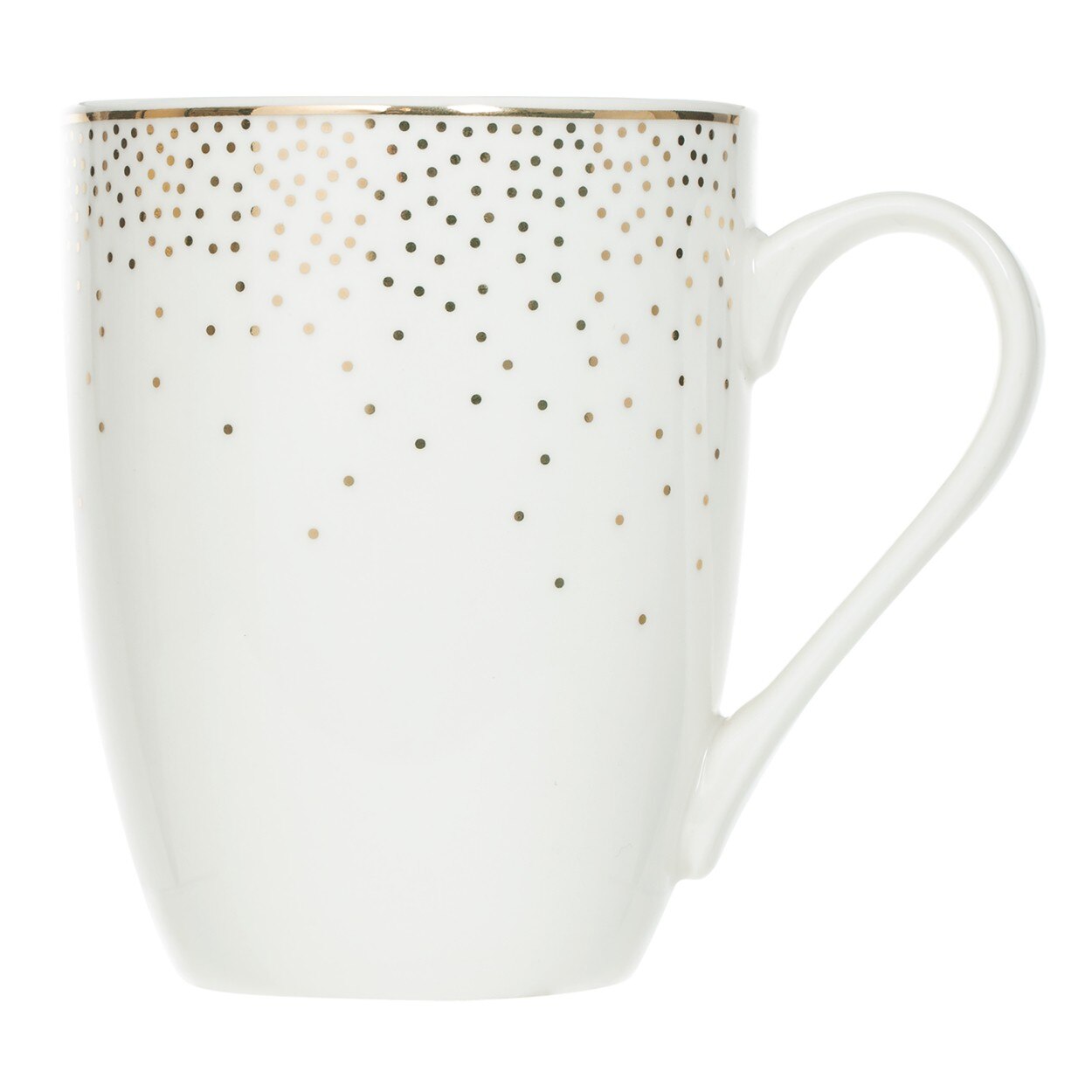 Set 2 cani, Portelan, 350 ml, Alb/Auriu - eMAG.ro