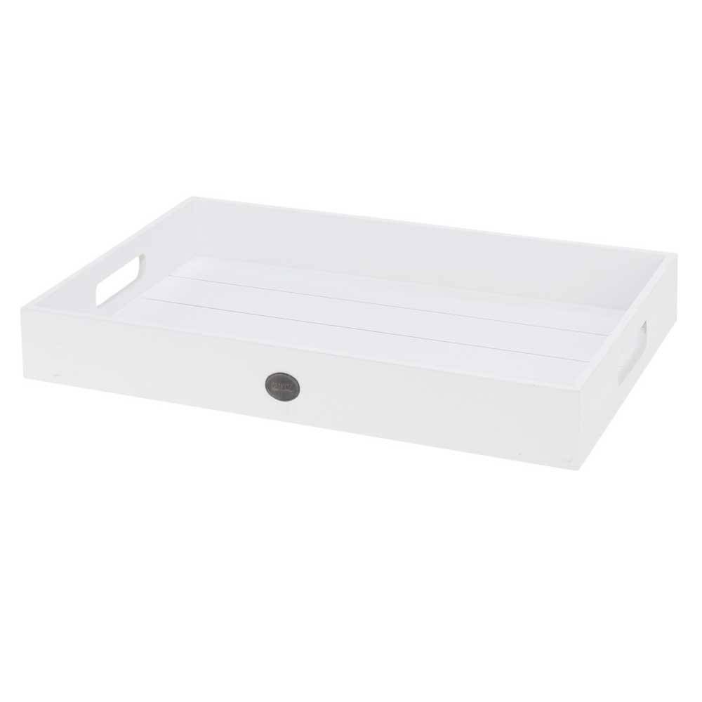 Set 2 tavi servire, 34 x 20 x 4,5/48 x 30 x 4,5 cm, Lemn, Alb - eMAG.ro