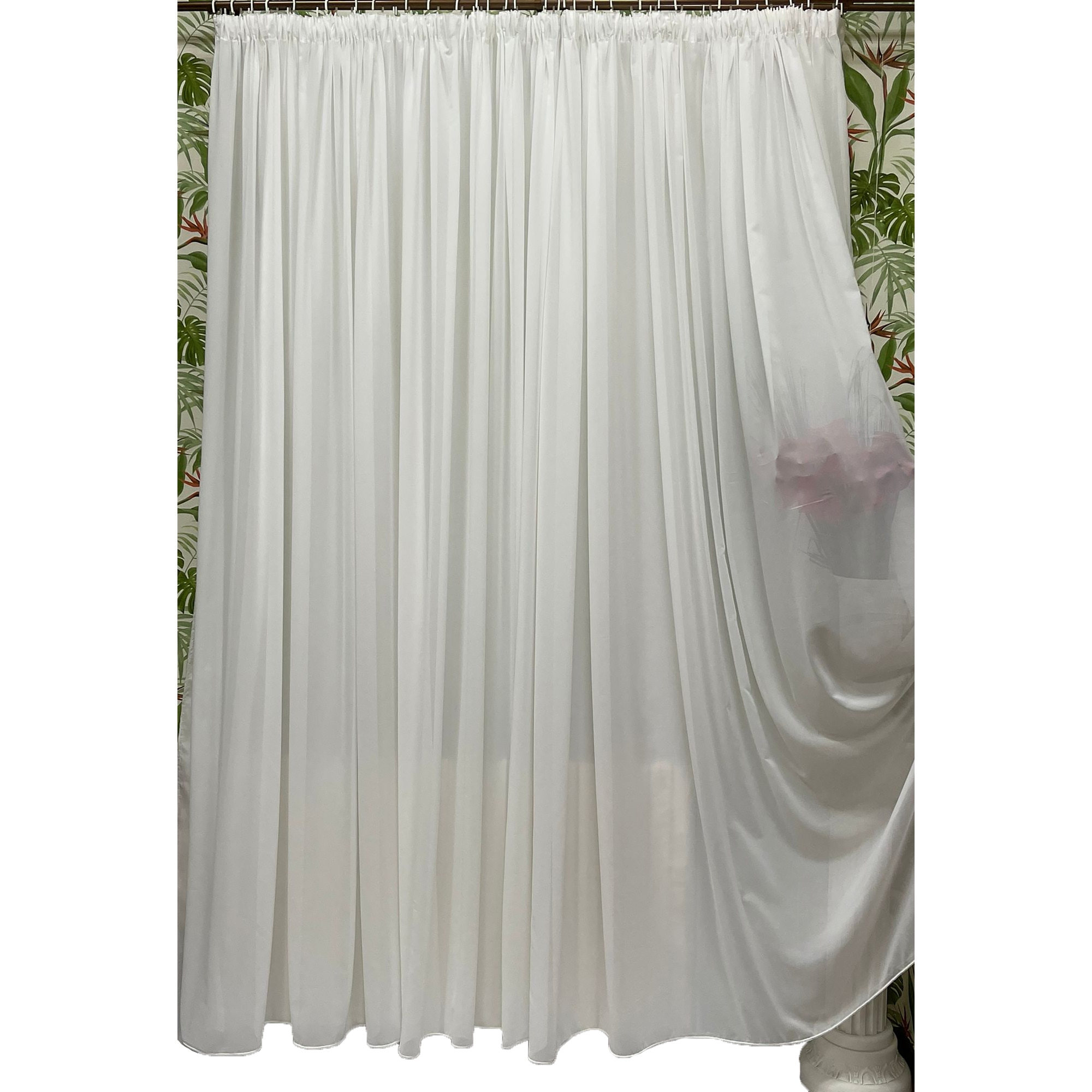 Perdea voal matase culoare alb, 400x245cm colectia "Chinoiserie ...