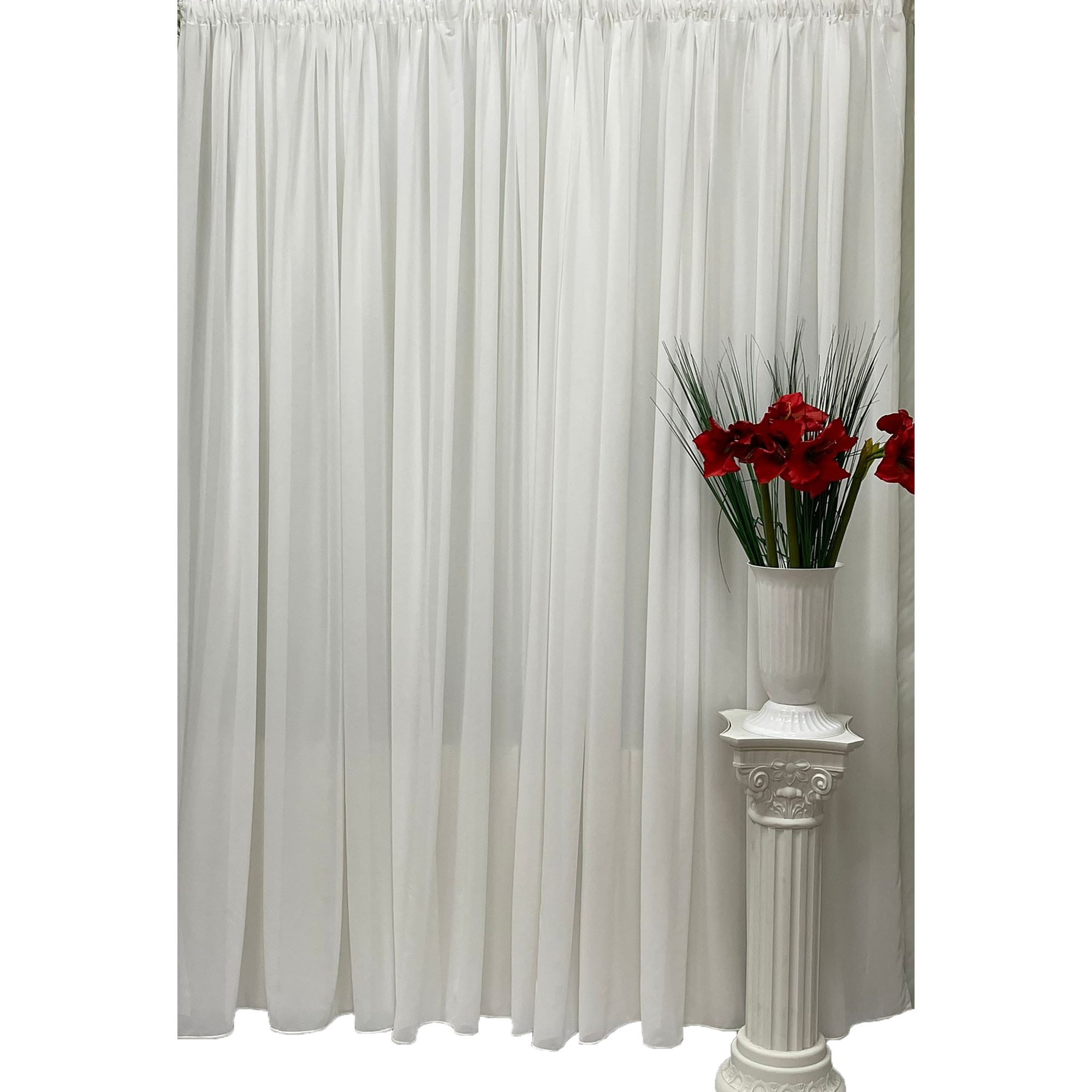 Perdea voal matase culoare alb, 400x245cm colectia "Chinoiserie ...