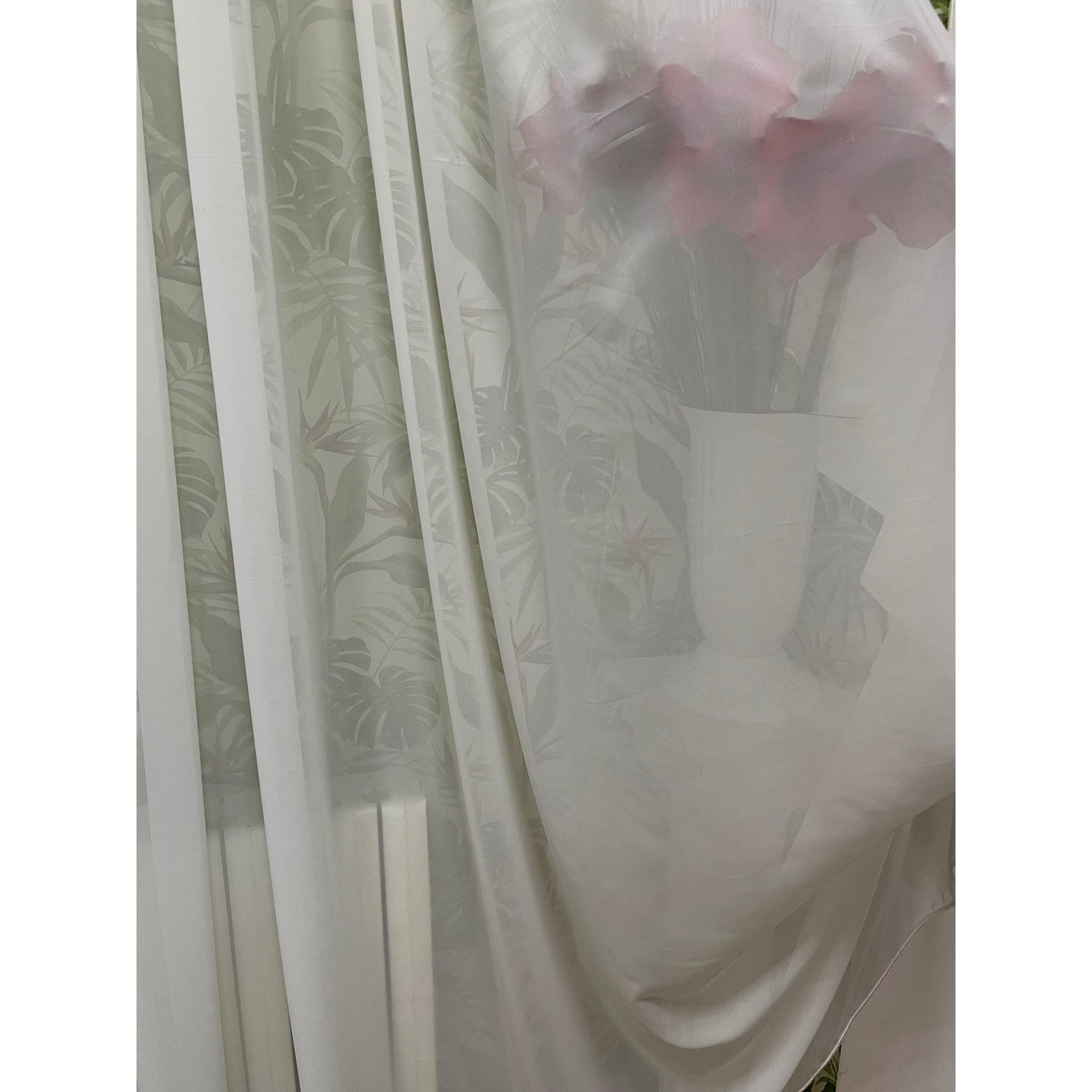 Perdea voal matase culoare alb, 400x245cm colectia "Chinoiserie ...