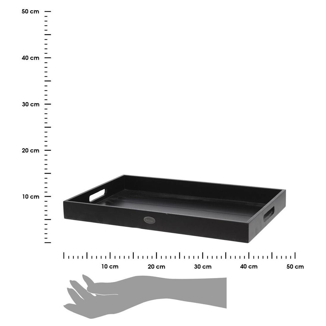 Set 2 tavi servire, 34 x 20 x 4,5/48 x 30 x 4,5 cm, Lemn, Negru - eMAG.ro
