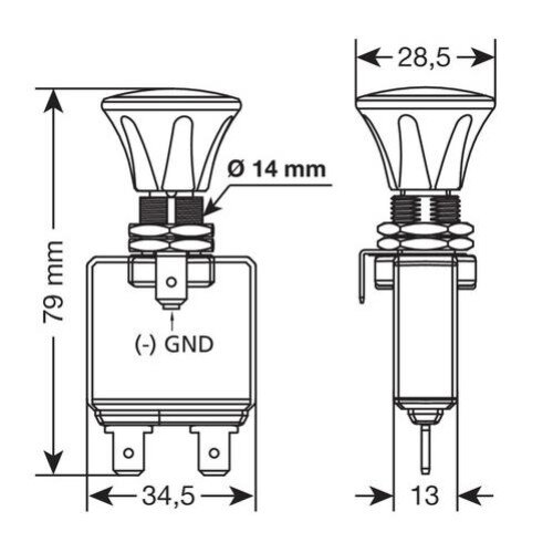 Comutator auto Lampa, LED, 50A, Negru/Rosu - eMAG.ro