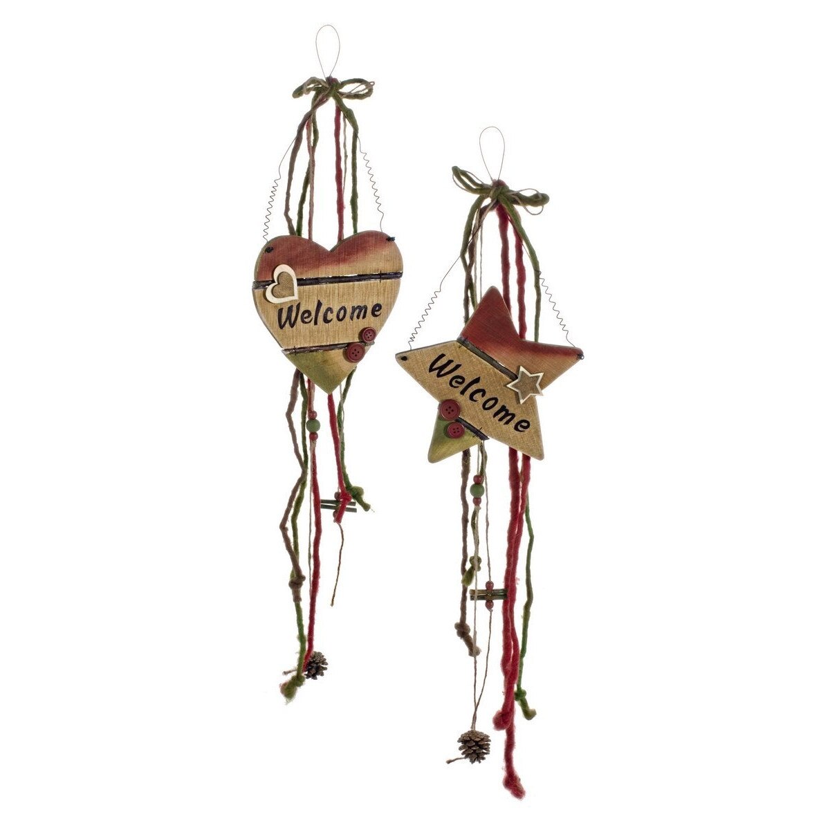 Комплект 2 висящи декорации Welcome 70x17x2 см - eMAG.bg