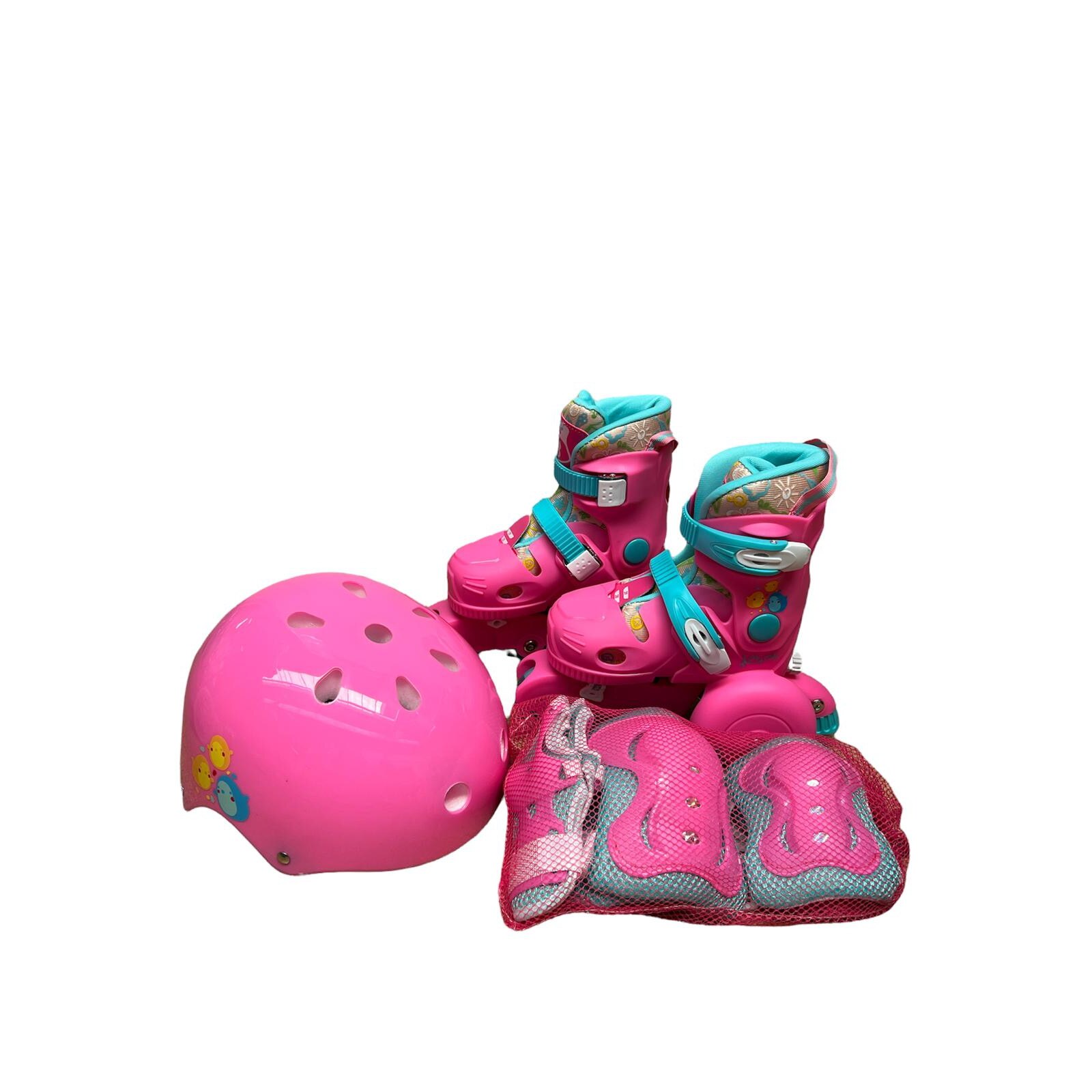 Set role ActionB-marimea XS(26-29) reglabile, cu patru roti, casca si ...