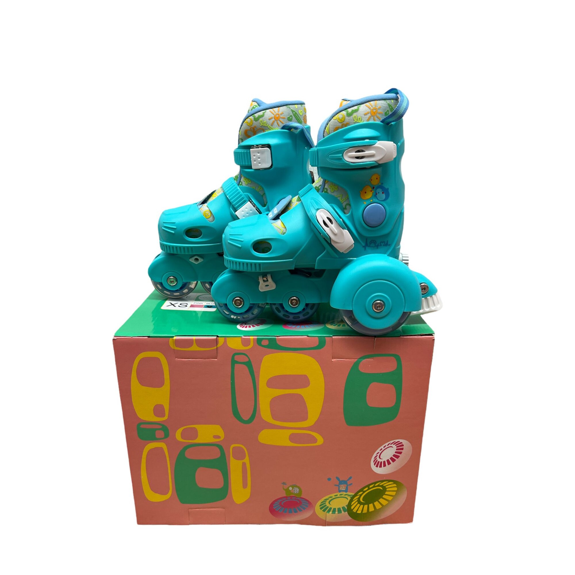 Set role ActionB-marimea S(30-33) reglabile, cu patru roti, casca si ...