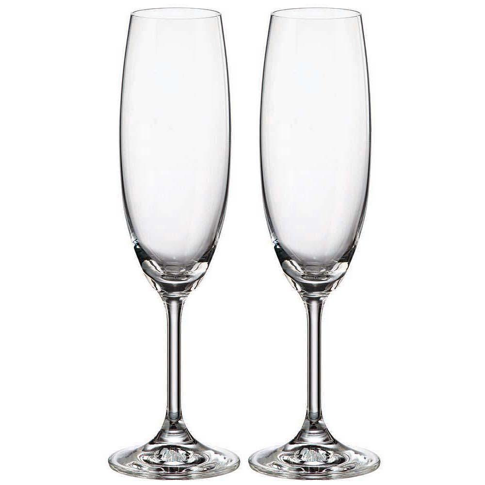 Set 2 pahare din cristal pentru sampanie, Bohemia, 220 ml, Transparent - eMAG.ro